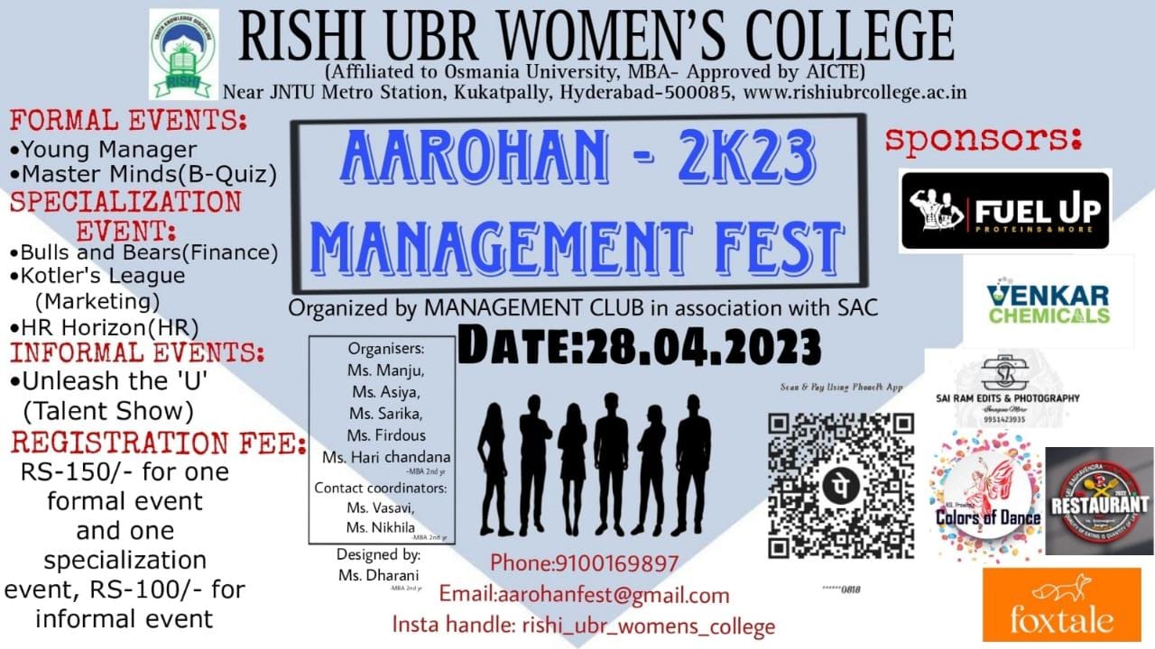 aarohan-2023 – Rishi UBR Women's college